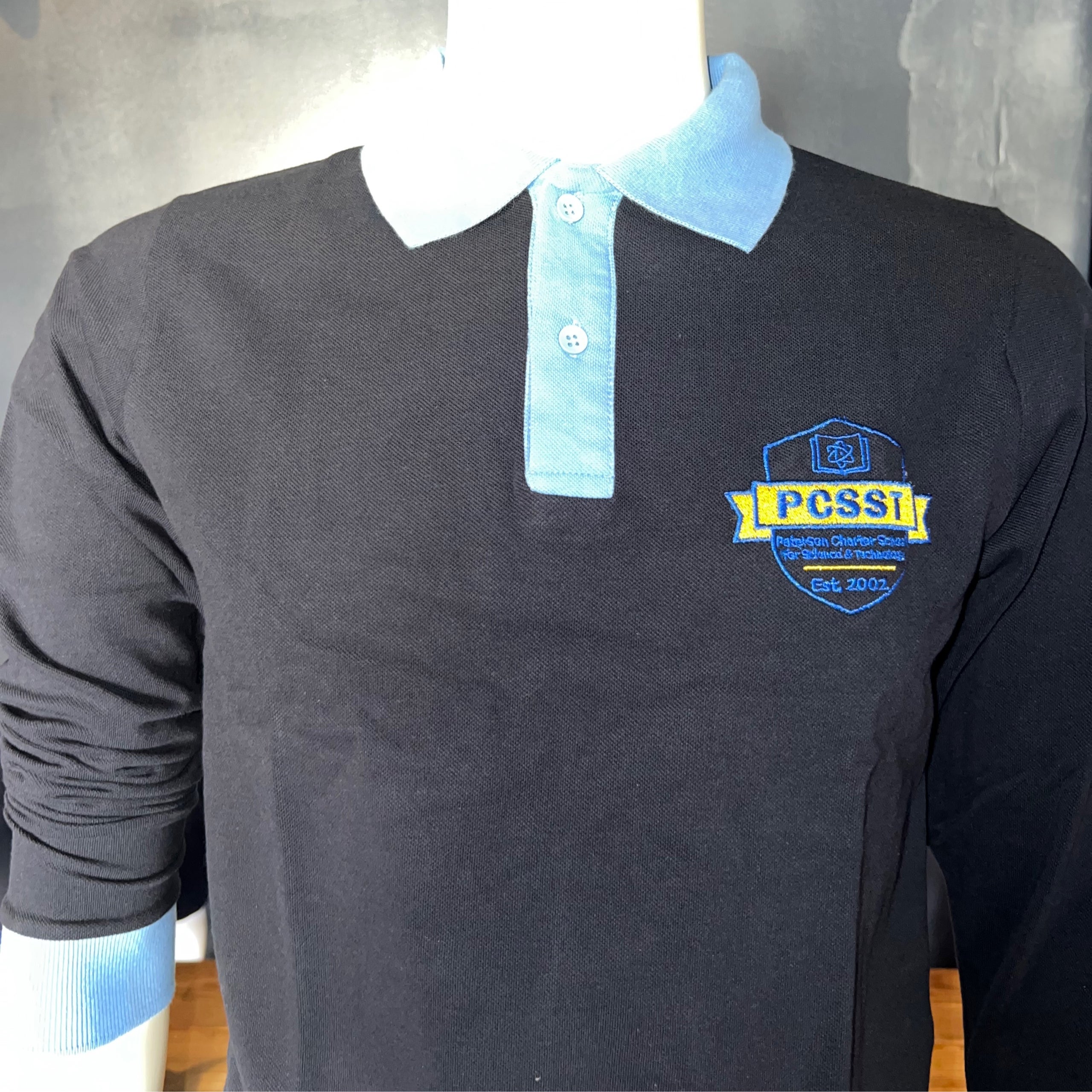 PCSST NEW LOGO UNISEX POLO LONG SLEEVE (NAVY) | YNK Store